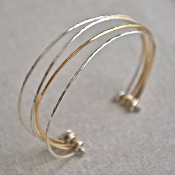 Mixed Metal Bangle - Etsy
