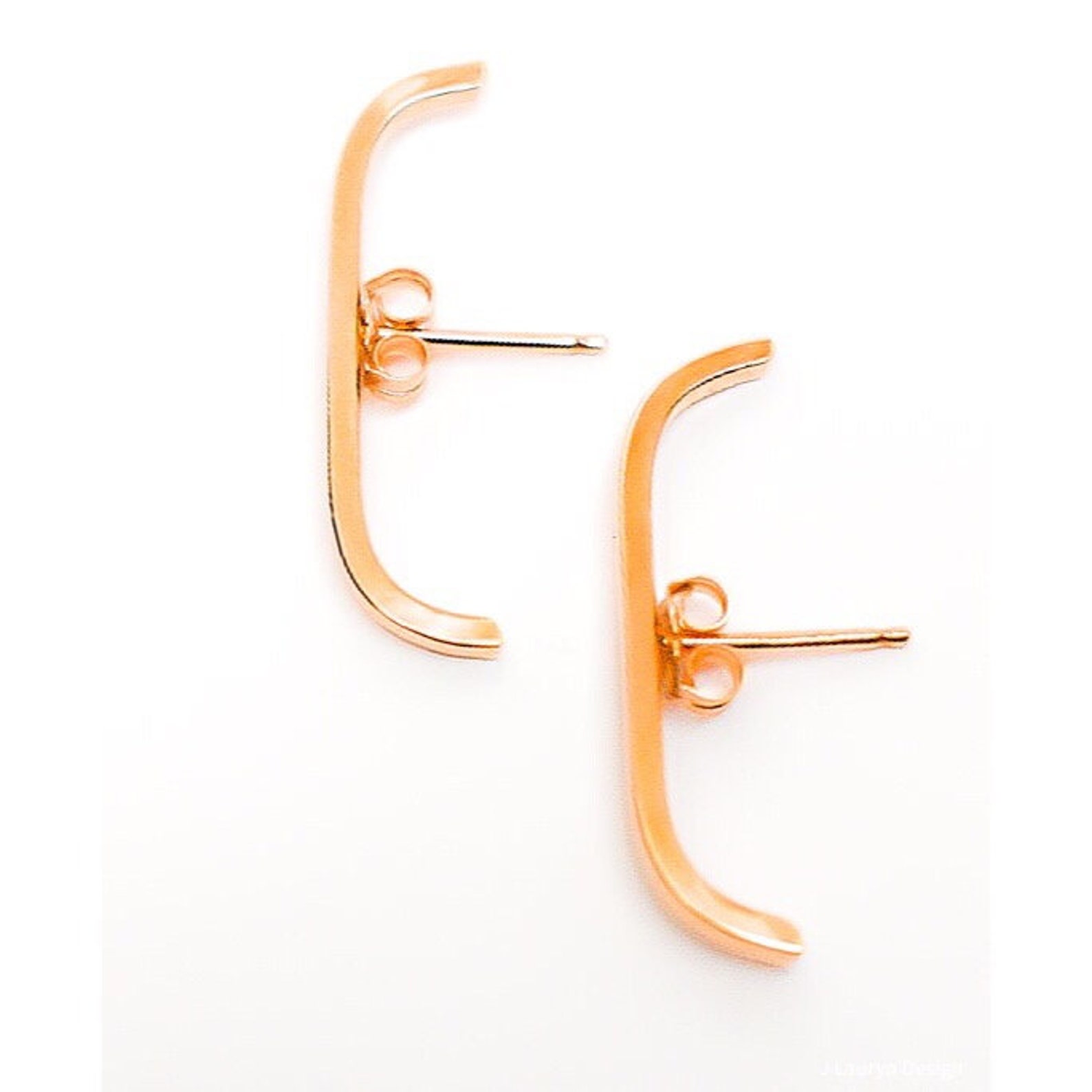 One Single Bar Earring Ear Lobe Cuff Earring in 14k Gold or - Etsy