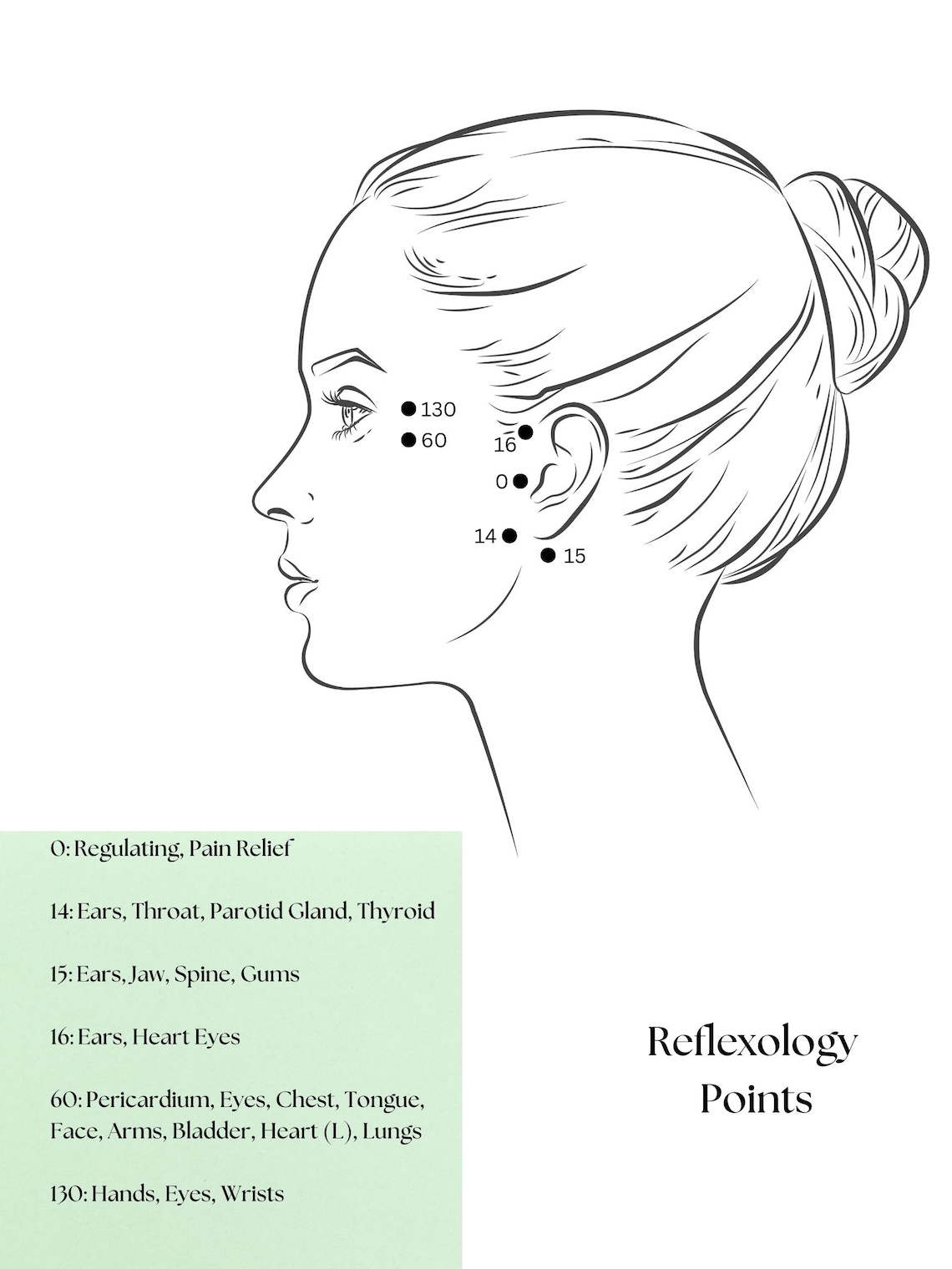 Facial Reflexology Points (front and Side Views) - Etsy