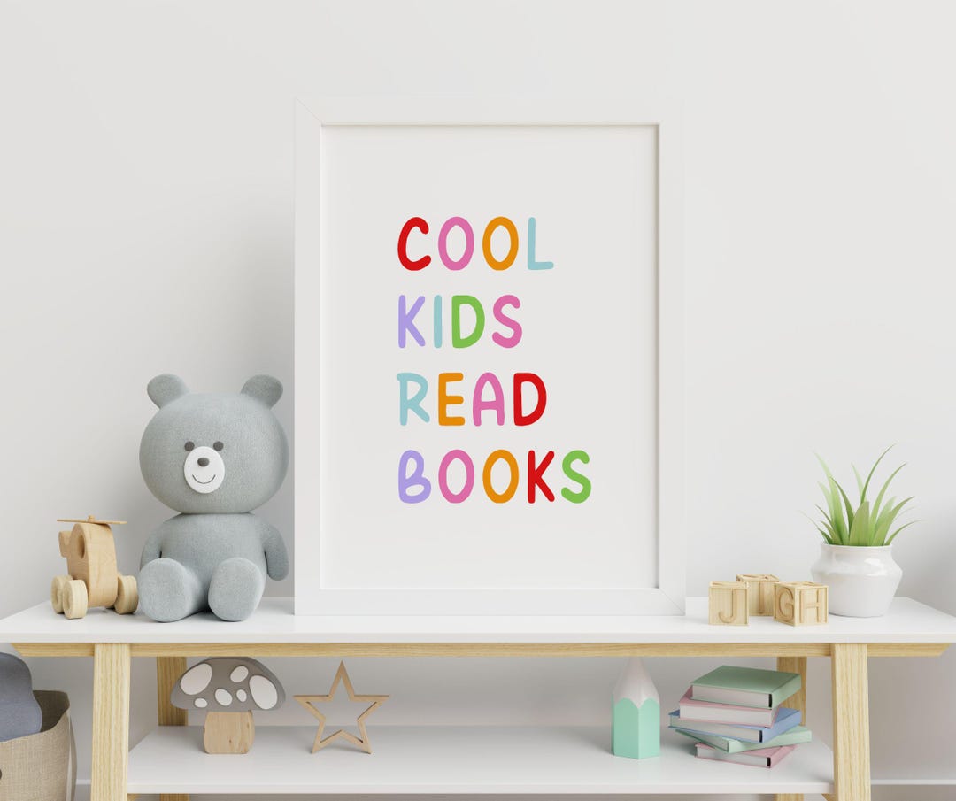 Cool Kids Read Books | Playroom Wall Decor, Printable Classroom Art ...