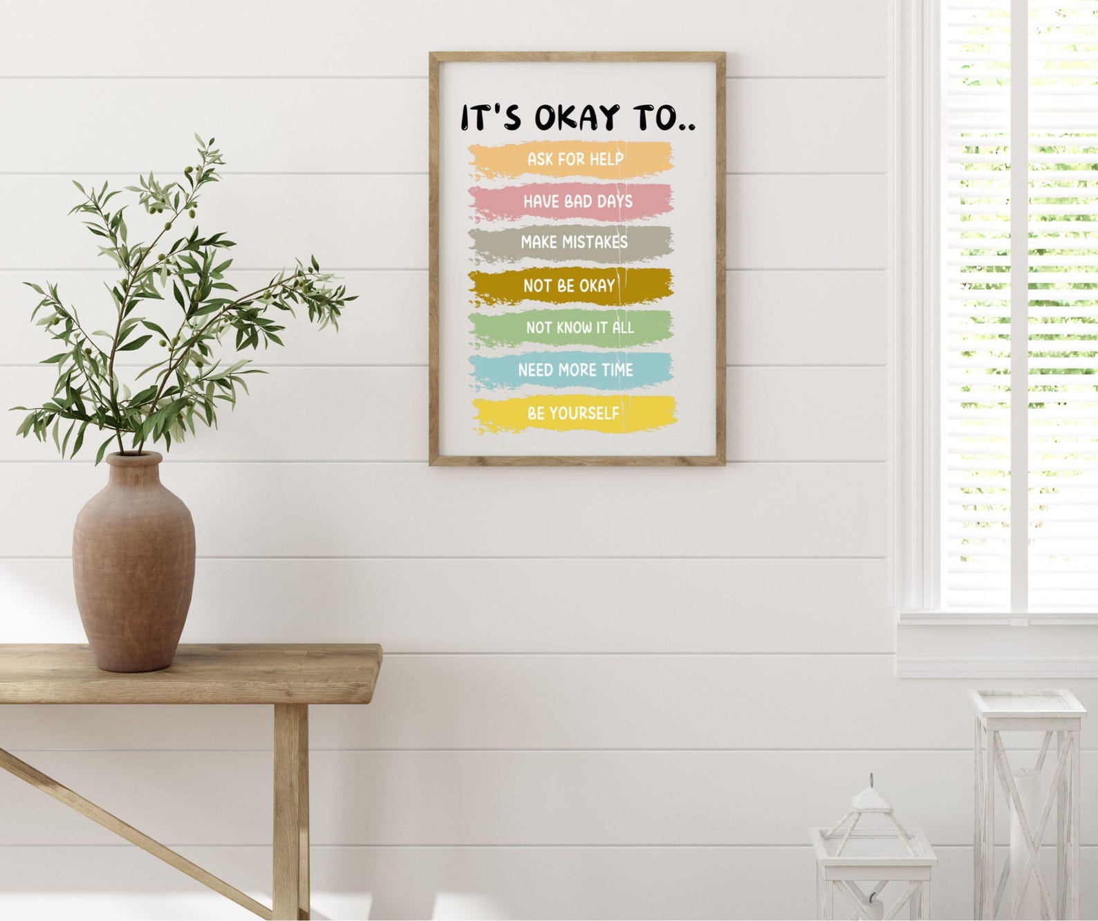 It's Okay to Be Yourself Poster: Motivational Kids Classroom Art ...