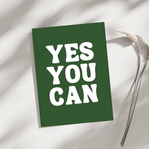 Yes You Can Poster Inspirational Quotes Wall Art, Positive Thinking ...