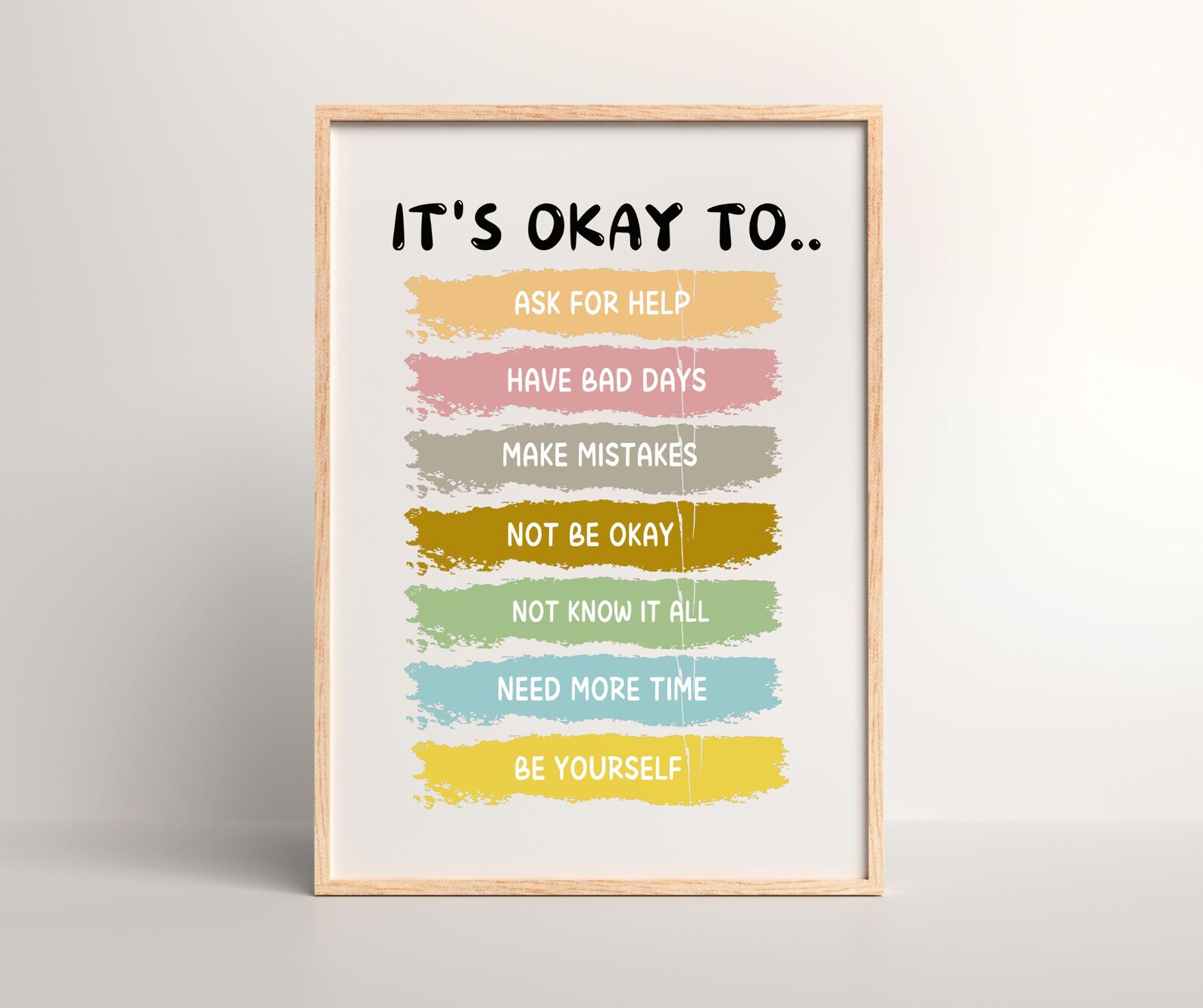 It's Okay to Be Yourself Poster: Motivational Kids Classroom Art ...