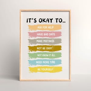 It's Okay to Be Yourself Poster: Motivational Kids Classroom Art ...