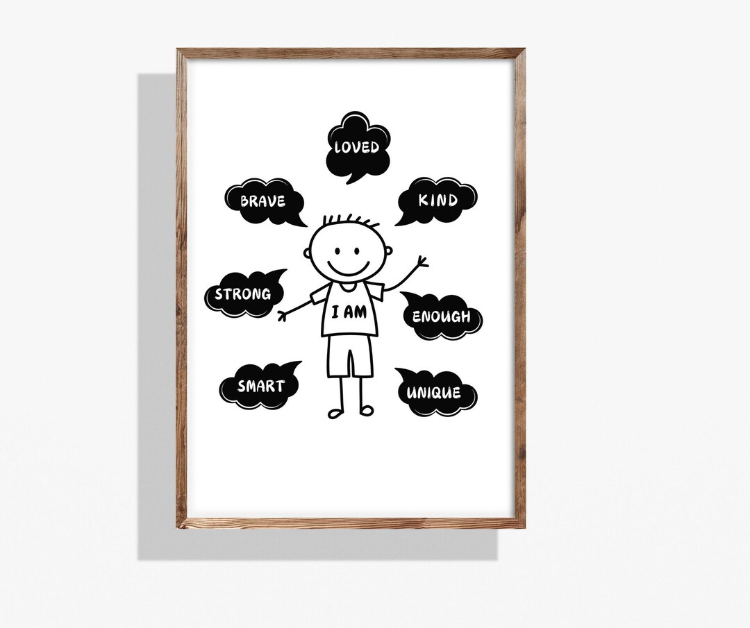 Positive Affirmation Wall Art for Kids, Colorful and Inspiring Nursery ...