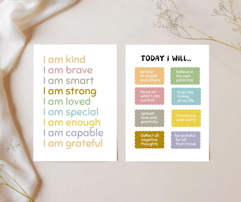 Positive Affirmations Poster Set: Inspirational Classroom Decor ...