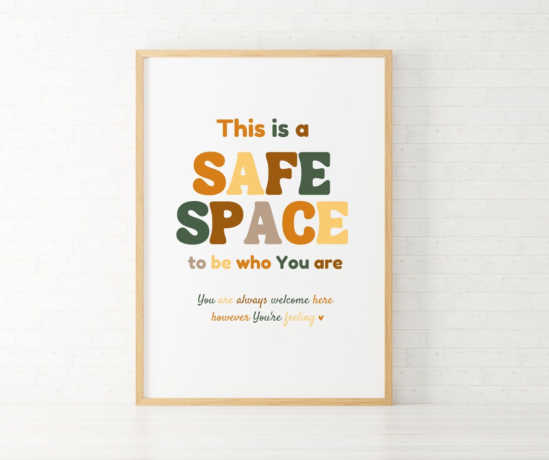 Safe Space Printable Mental Health Counseling Sign for Classroom ...