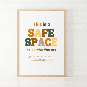 Safe Space Printable Mental Health Counseling Sign for Classroom ...