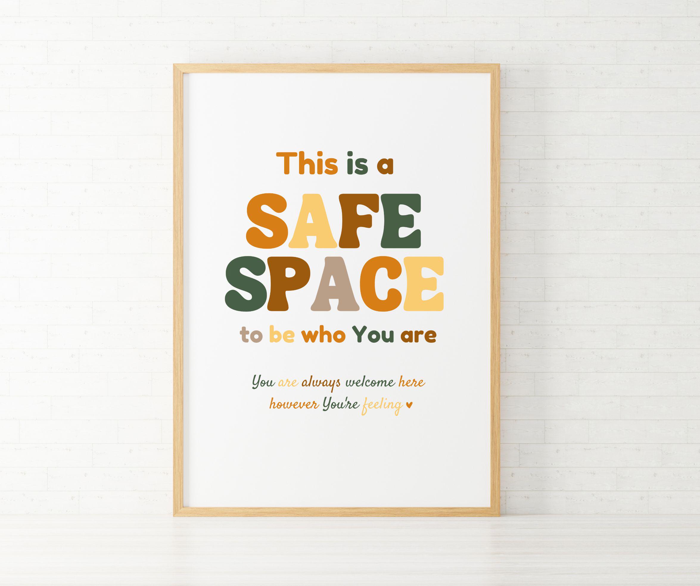 Safe Space Printable Mental Health Counseling Sign for Classroom ...