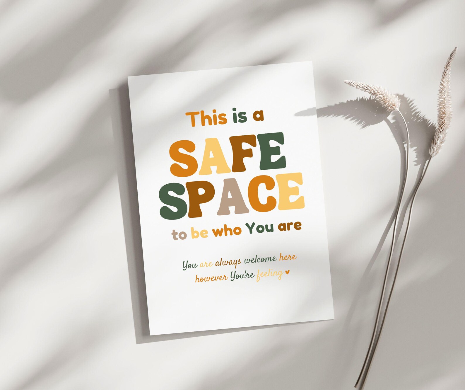 Safe Space Printable Mental Health Counseling Sign for Classroom ...