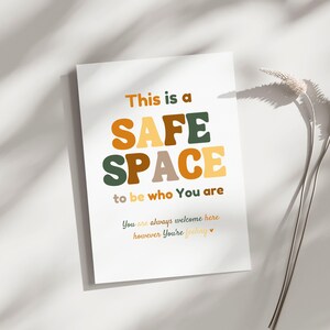 Safe Space Printable Mental Health Counseling Sign for Classroom ...