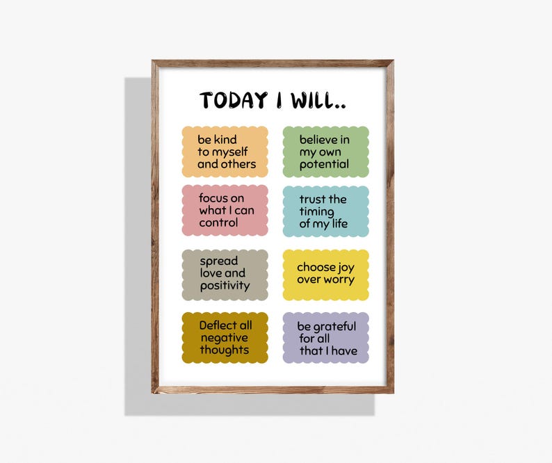 Positive Affirmations Poster: Calming Corner Mental Health Art (digital ...