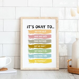 It's Okay to Be Yourself Poster: Motivational Kids Classroom Art ...