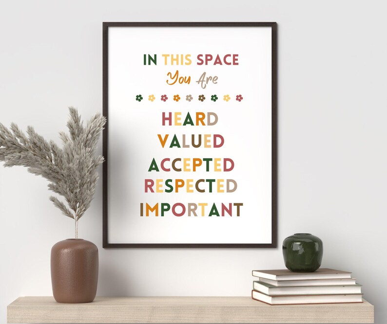 Safe Space Poster, Therapy Office Decor, Positive Affirmation, School ...