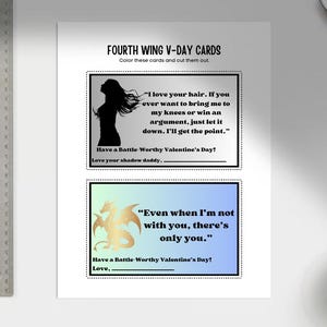 Printable Fourth Wing Valentines Day Cards - Etsy