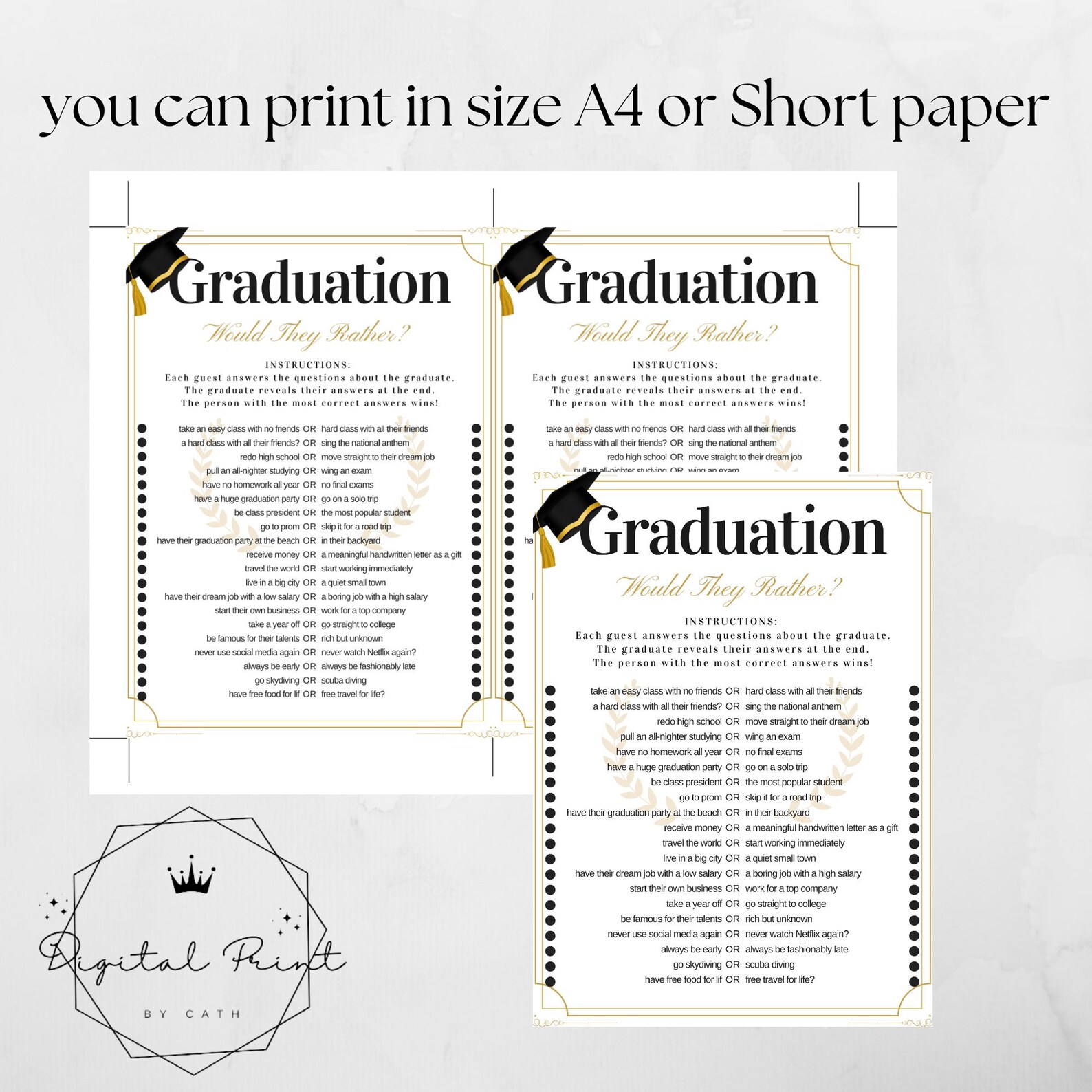 Graduation Party Printable | Graduation Games, Graduation Party Games ...