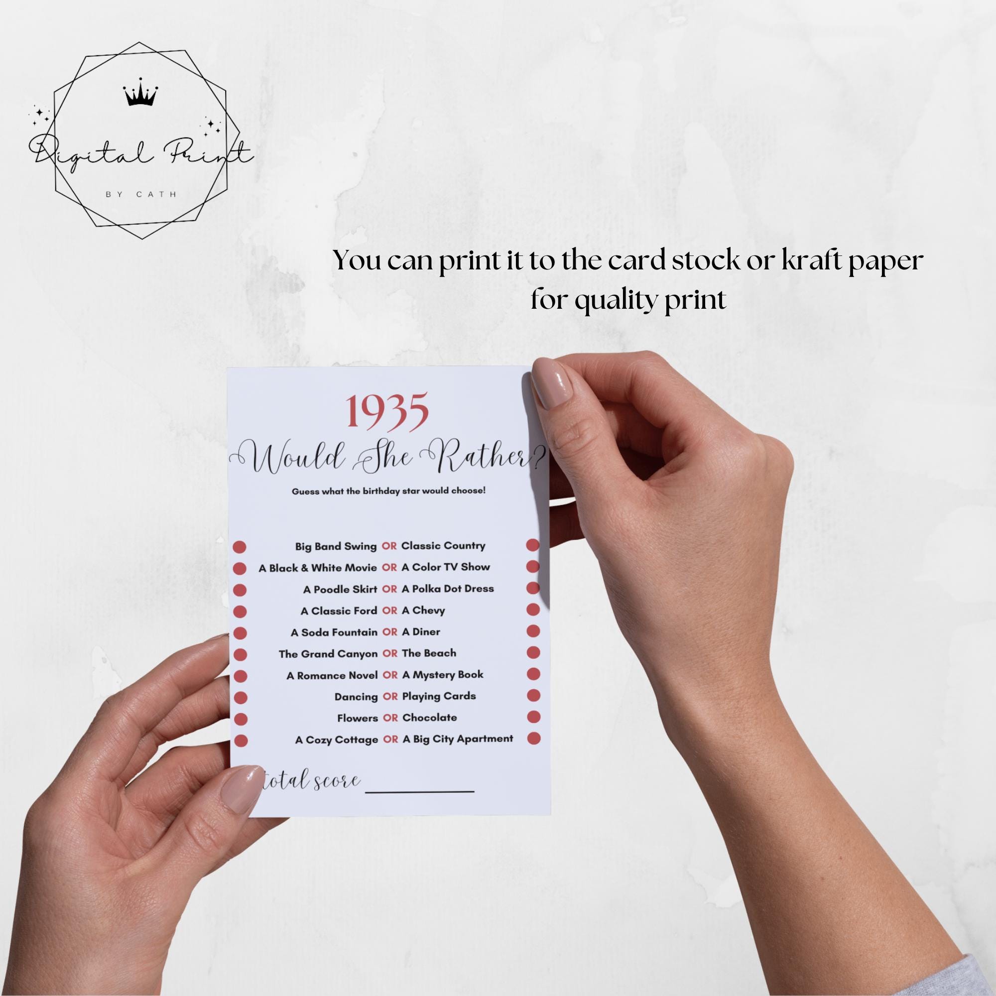 90th Birthday Party Games Bundle for Her, Born in 1935 Birthday Party Games Bundle, Birthday ...