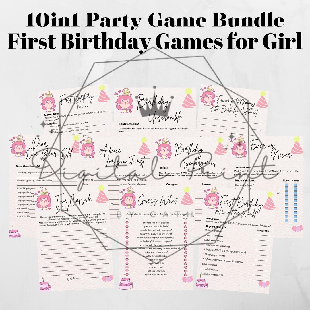 First Birthday Party Game, Baby’s First Birthday, Birthday Game for ...