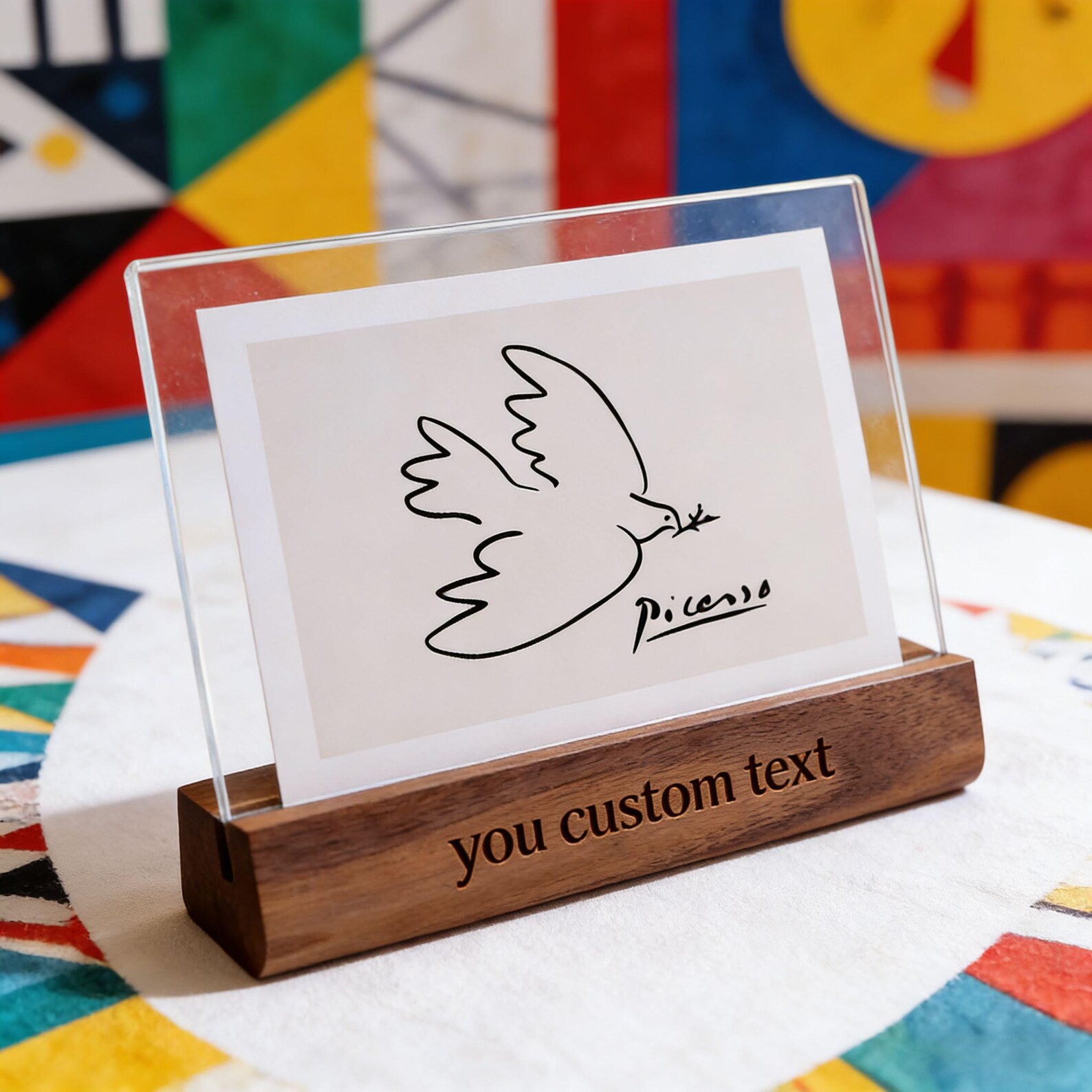 Custom Acrylic Photo Frame With Wood Base,personalized Engraved Gift ...