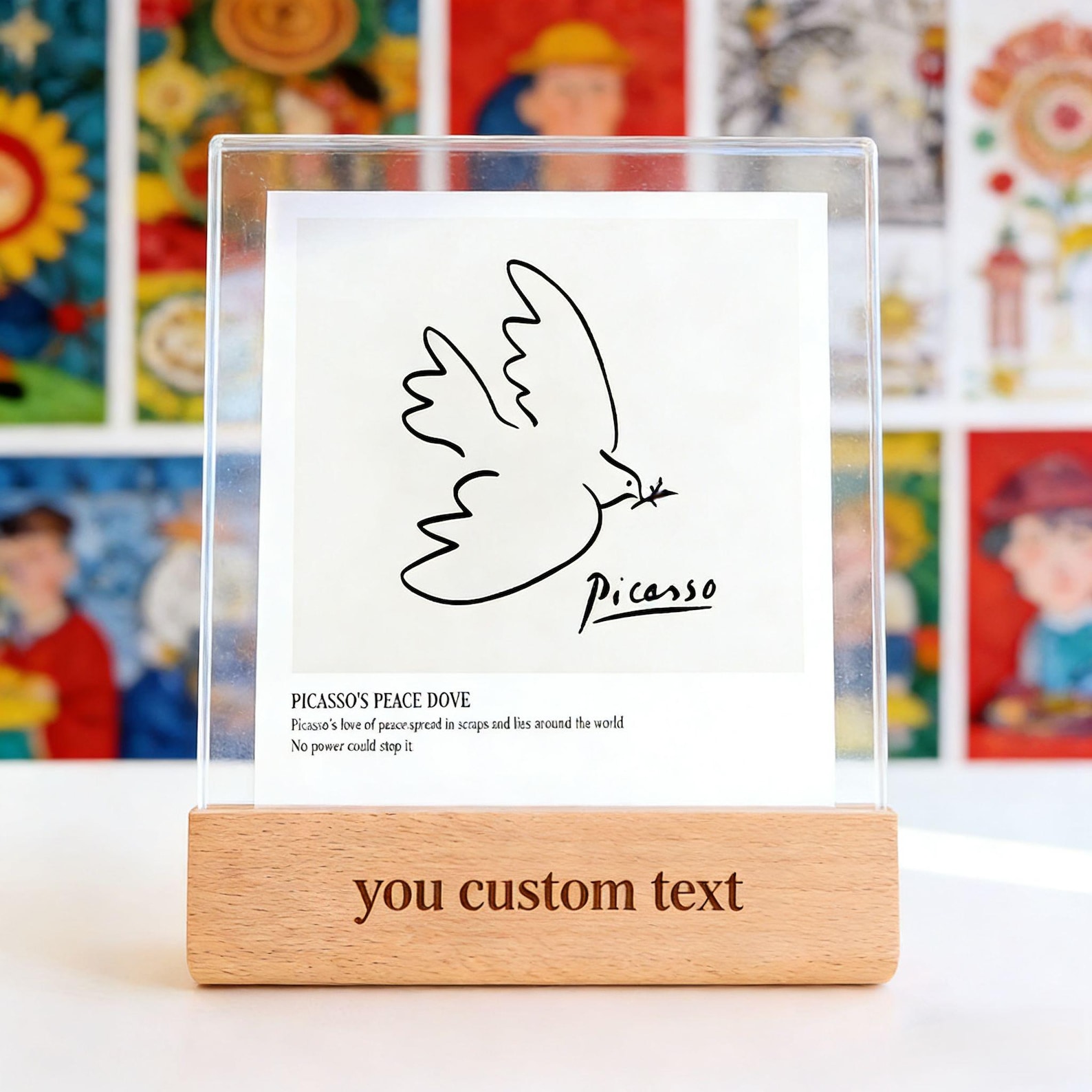 Custom Acrylic Photo Frame With Wood Base,personalized Engraved Gift ...