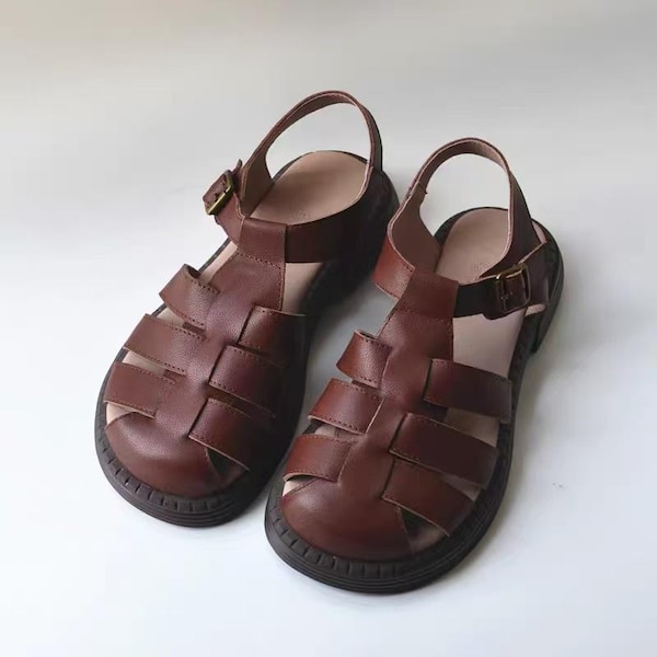 Genuine Leather Sole Shoes Women - Etsy