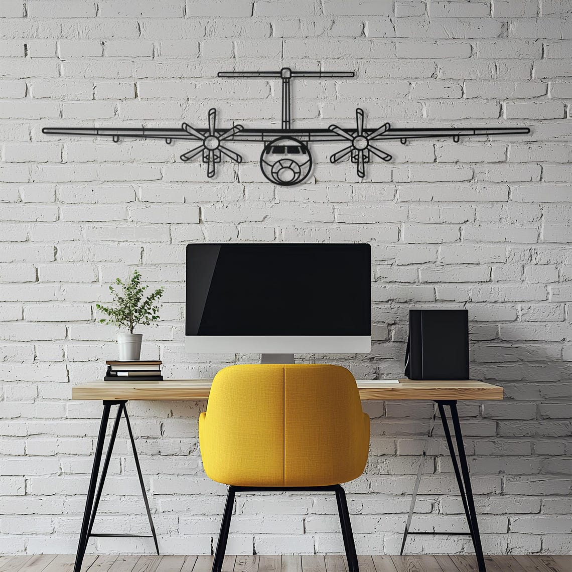 Dash 8 Q400 Front Metal Aircraft Wall Art, Airplane Silhouette, Metal ...