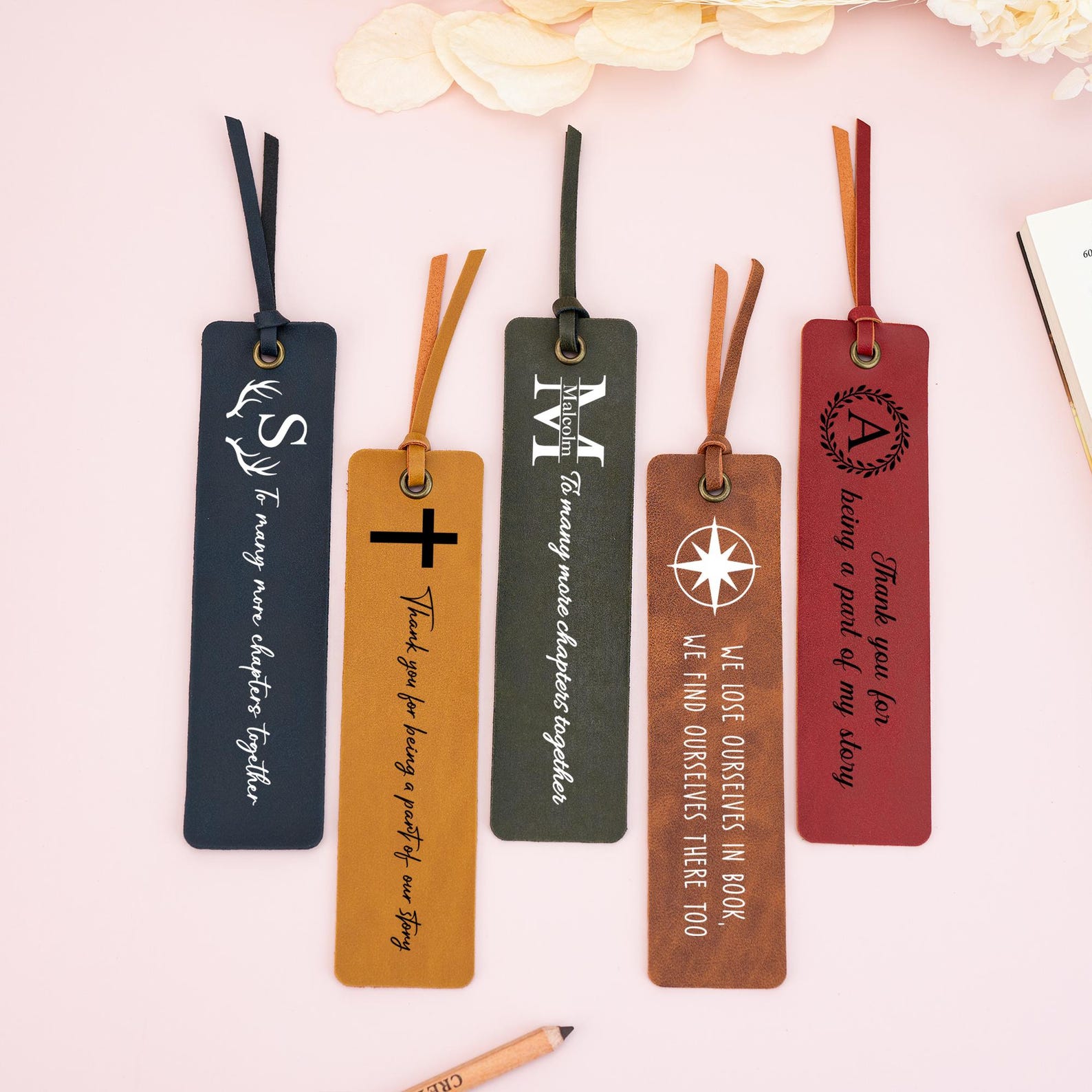 Custom Leather Bookmark, Anniversary Bookmarks, Favourite Quote ...