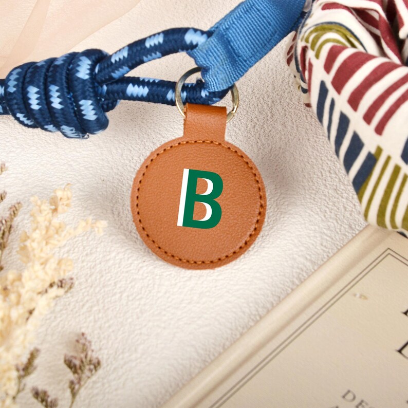Monogram Leather Keychain: Personalized Name Key Fob, Party Favor - Etsy