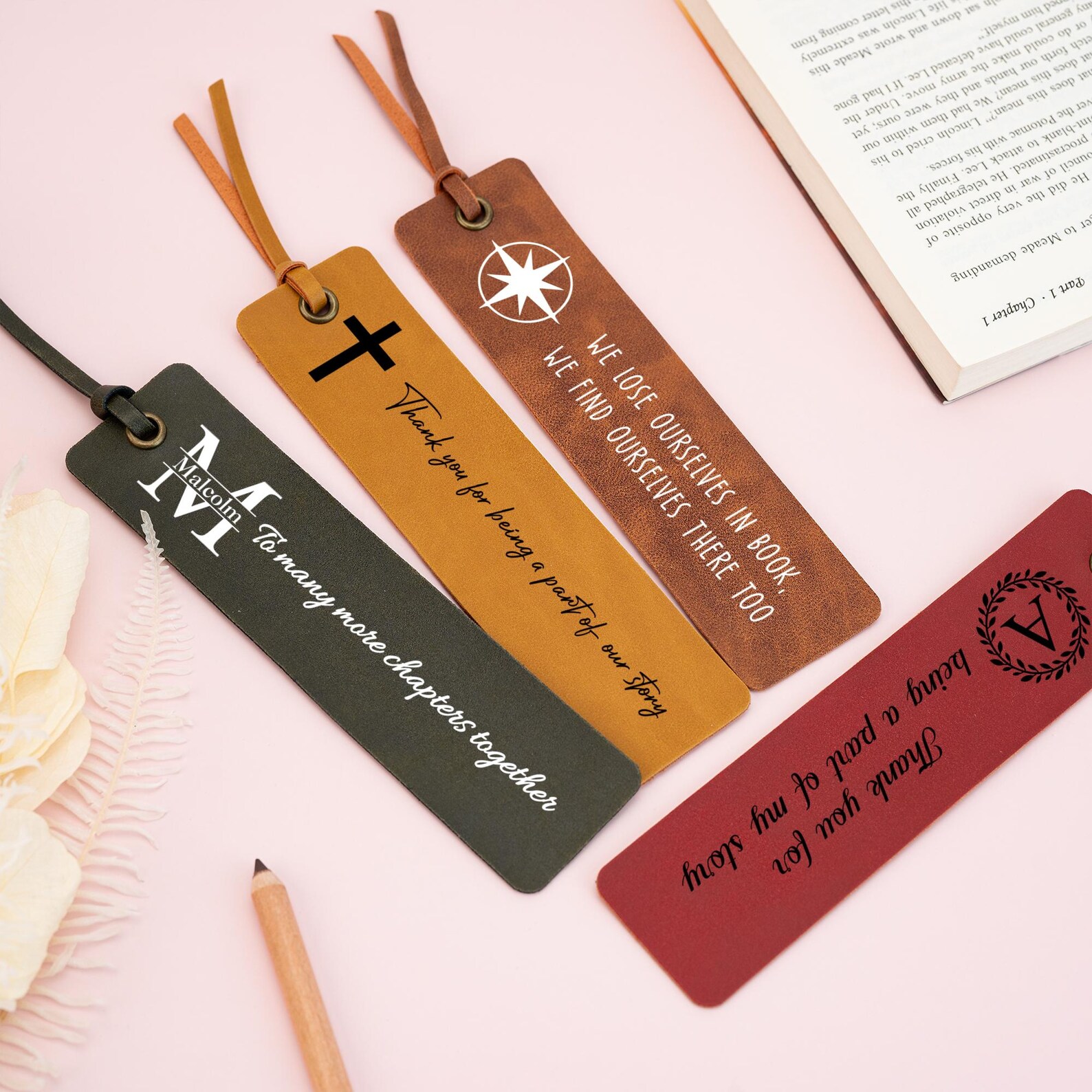 Custom Leather Bookmark, Anniversary Bookmarks, Favourite Quote ...
