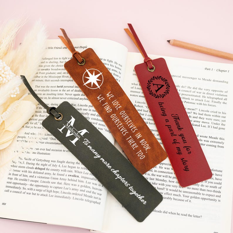 Custom Leather Bookmark, Anniversary Bookmarks, Favourite Quote ...