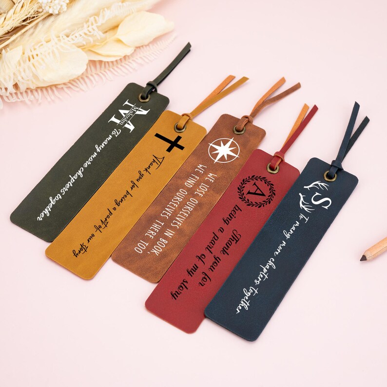 Custom Leather Bookmark, Anniversary Bookmarks, Favourite Quote ...