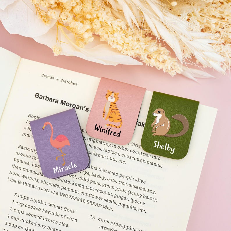 Personalized Kids Bookmarks, Cute Animal Bookmarks, Magnetic Paper ...