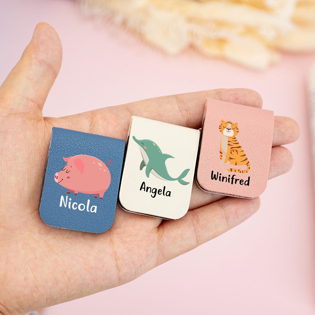 Personalized Kids Bookmarks, Cute Animal Bookmarks, Magnetic Paper ...