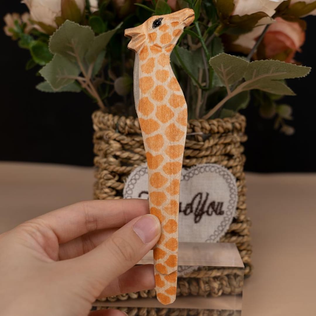 Carved Wooden Giraffe Bookmarks Custom Animal Bookmarks Giraffe Wooden ...