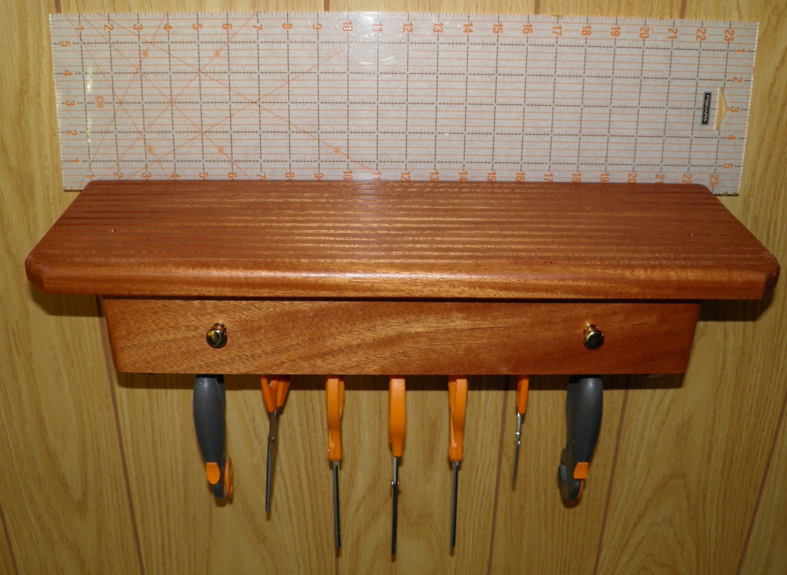14 Slot Mahogany Quilting Ruler Holder, Wall Mounted - Etsy