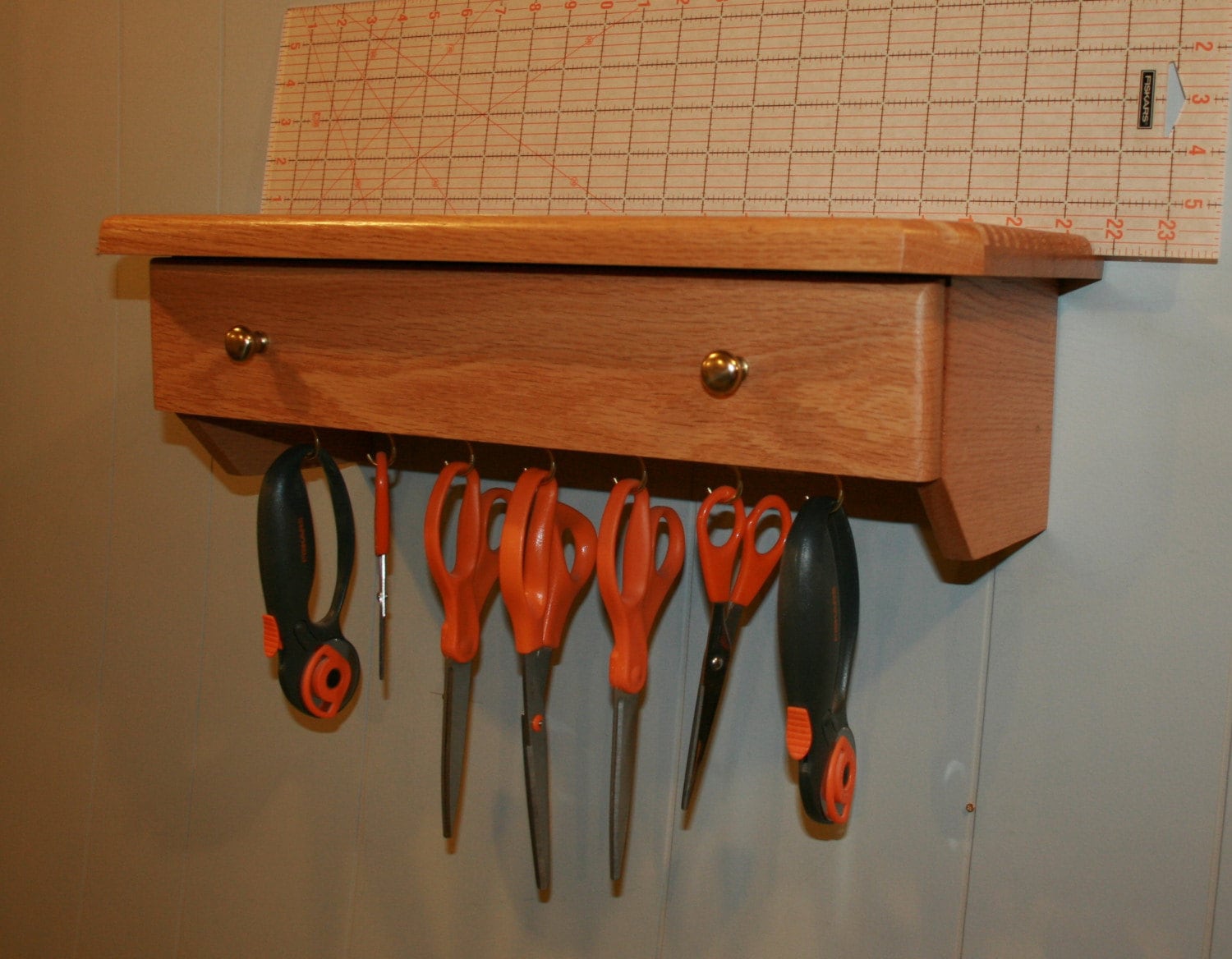 14 Slot Red Oak Quilting Ruler Holder, Wall Mounted Model. - Etsy