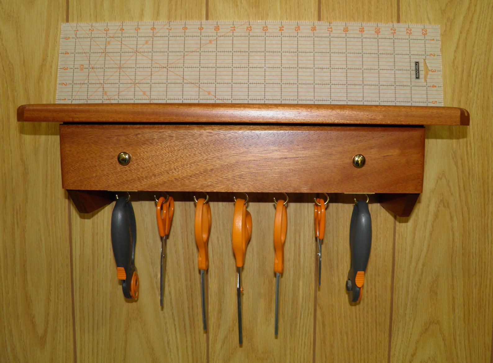 14 Slot Mahogany Quilting Ruler Holder, Wall Mounted - Etsy