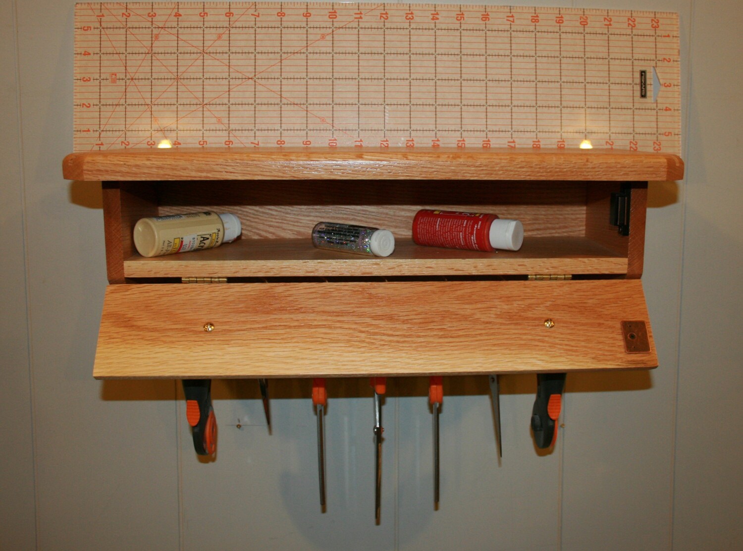 14 Slot Red Oak Quilting Ruler Holder, Wall Mounted Model. - Etsy