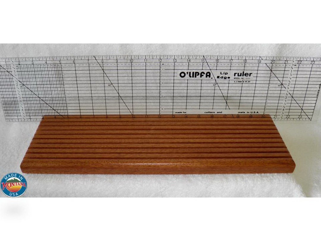 10 Slot Solid Mahogany Quilting Ruler Holder, Tabletop Model. - Etsy