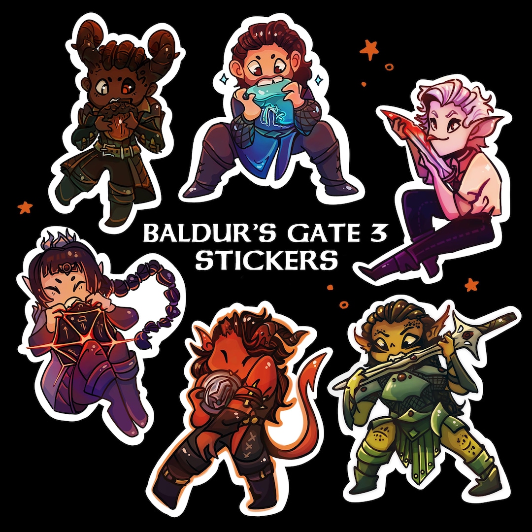 Baldur's Gate 3 Inspired Chibi Companion Stickers [BG3 Ft. Astarion ...