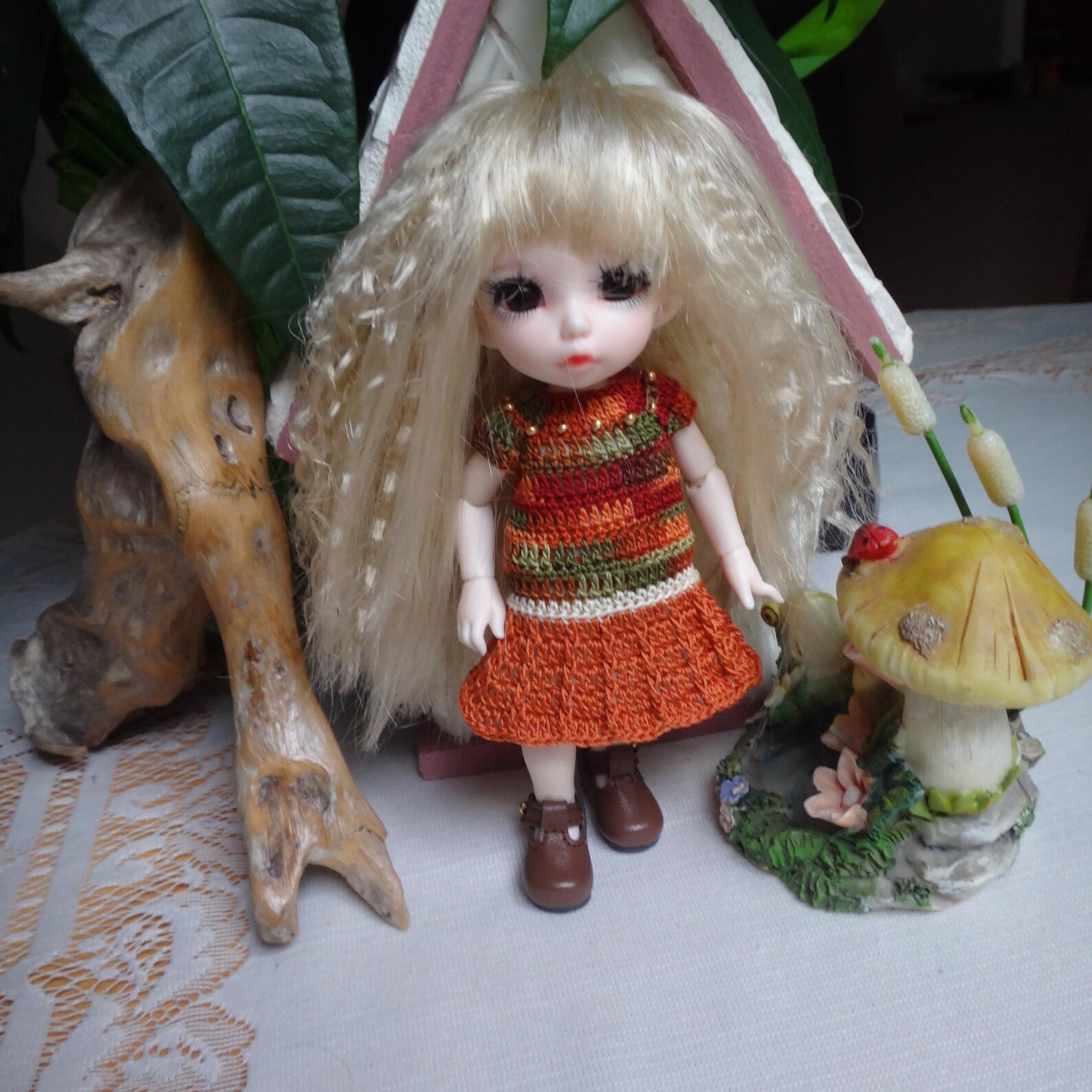 Pukifee Doll Clothes 6 Inch Doll 16cm 1/8 BJD Crochet Dress - Etsy