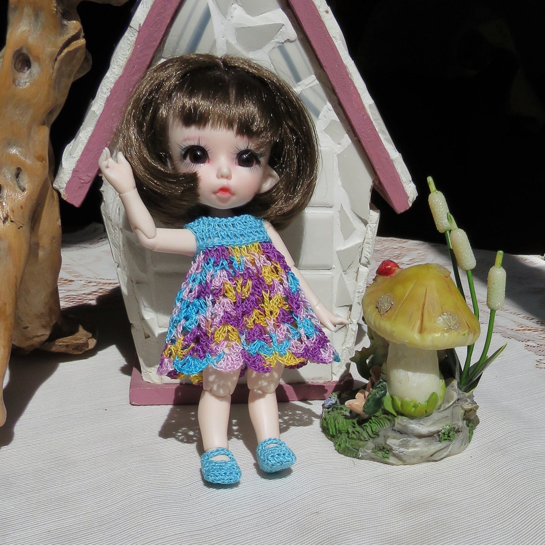 Crochet Clothes for 6 Inch BJD Pukifee Princess 4 Piece Set 16cm 1/8 ...