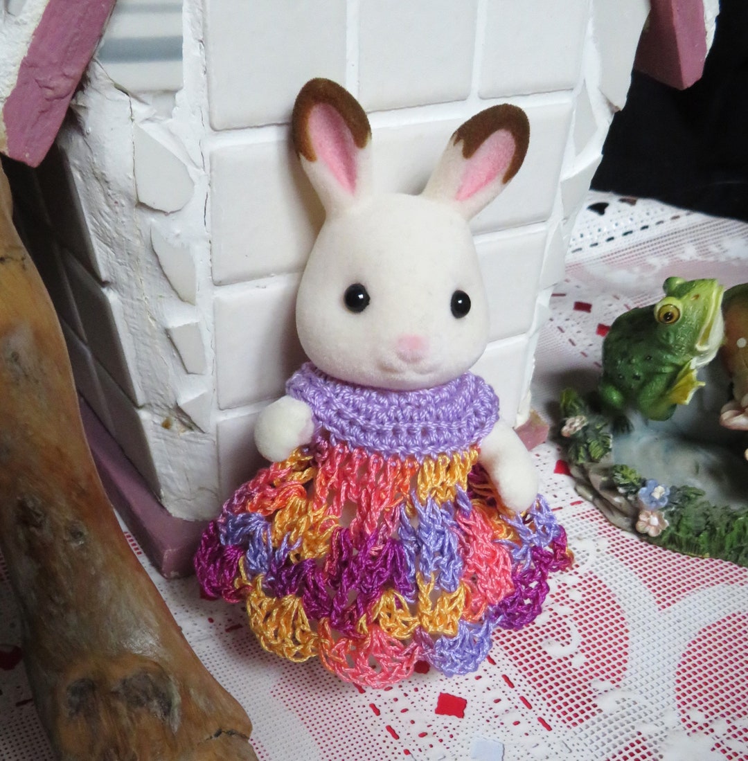 Doll Clothes Calico Critters 3 Inch Mom 1 Piece Dress Empire Scallop or ...