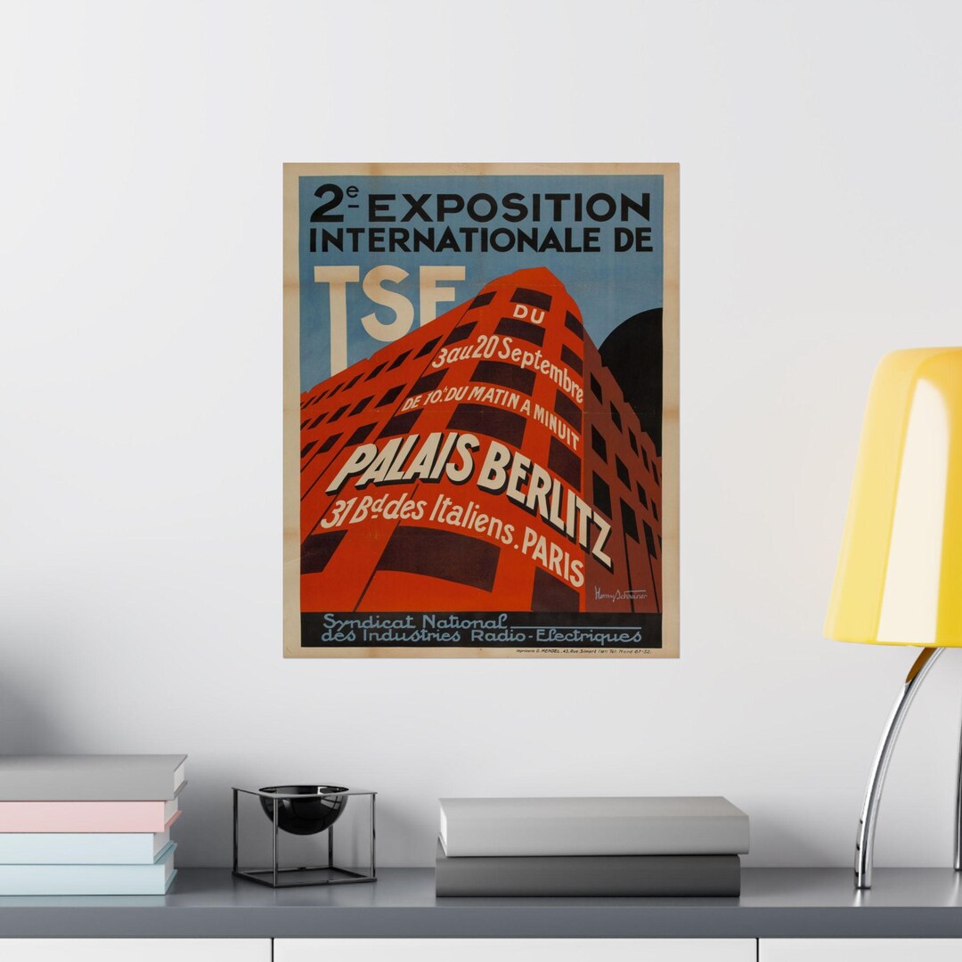 Poster 001 Vintage Radio Expo Poster Satin Print, 1932 TSF Palais ...