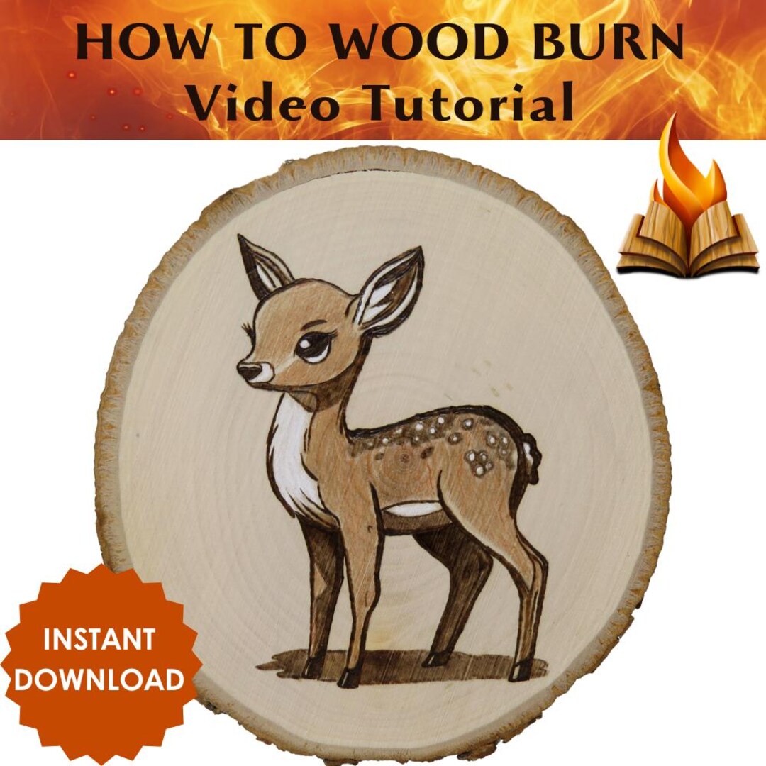Cute Deer Wood Burning Tutorial – Step-by-step Pyrography Video ...