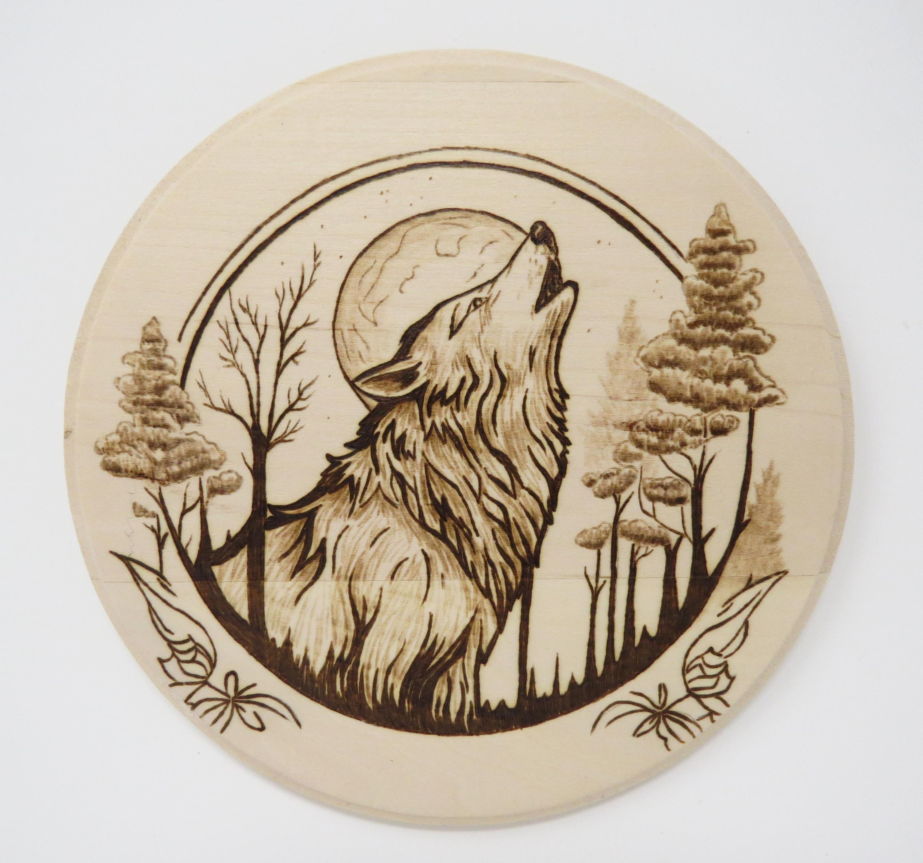 Howling Wolf Wood Burning Pattern – Printable Pyrography Design ...