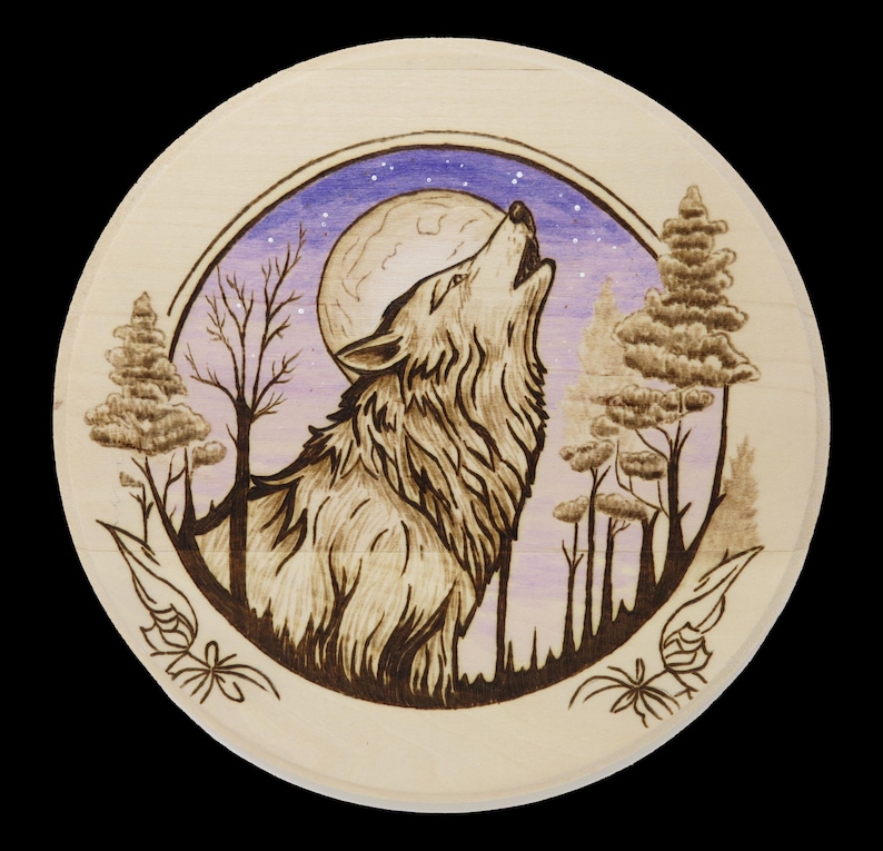 Howling Wolf Wood Burning Pattern – Printable Pyrography Design ...