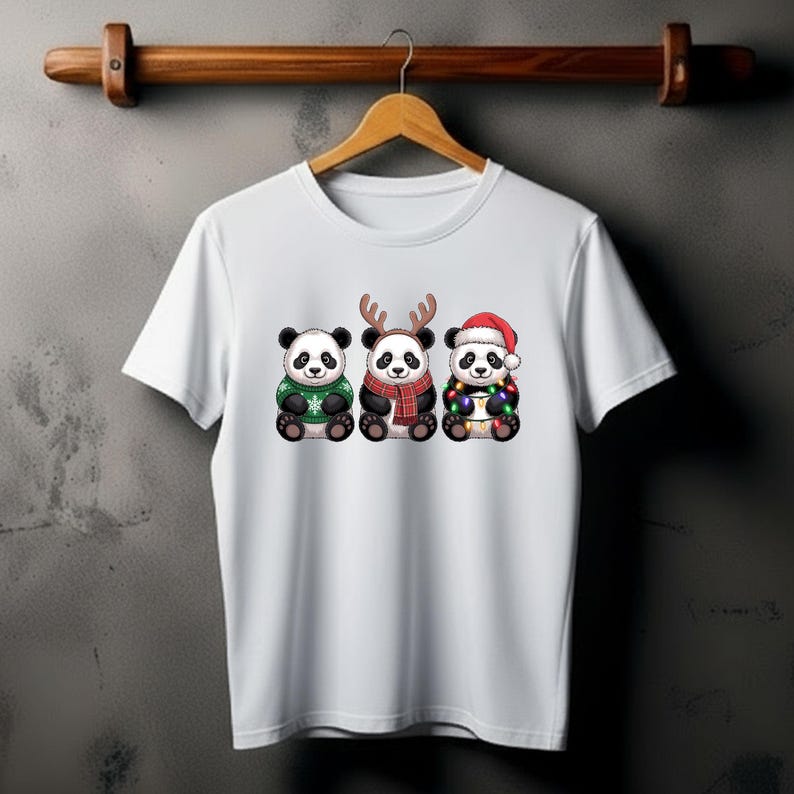 Funny Christmas Panda Trio PNG, Holiday Clipart (digital Download) - Etsy