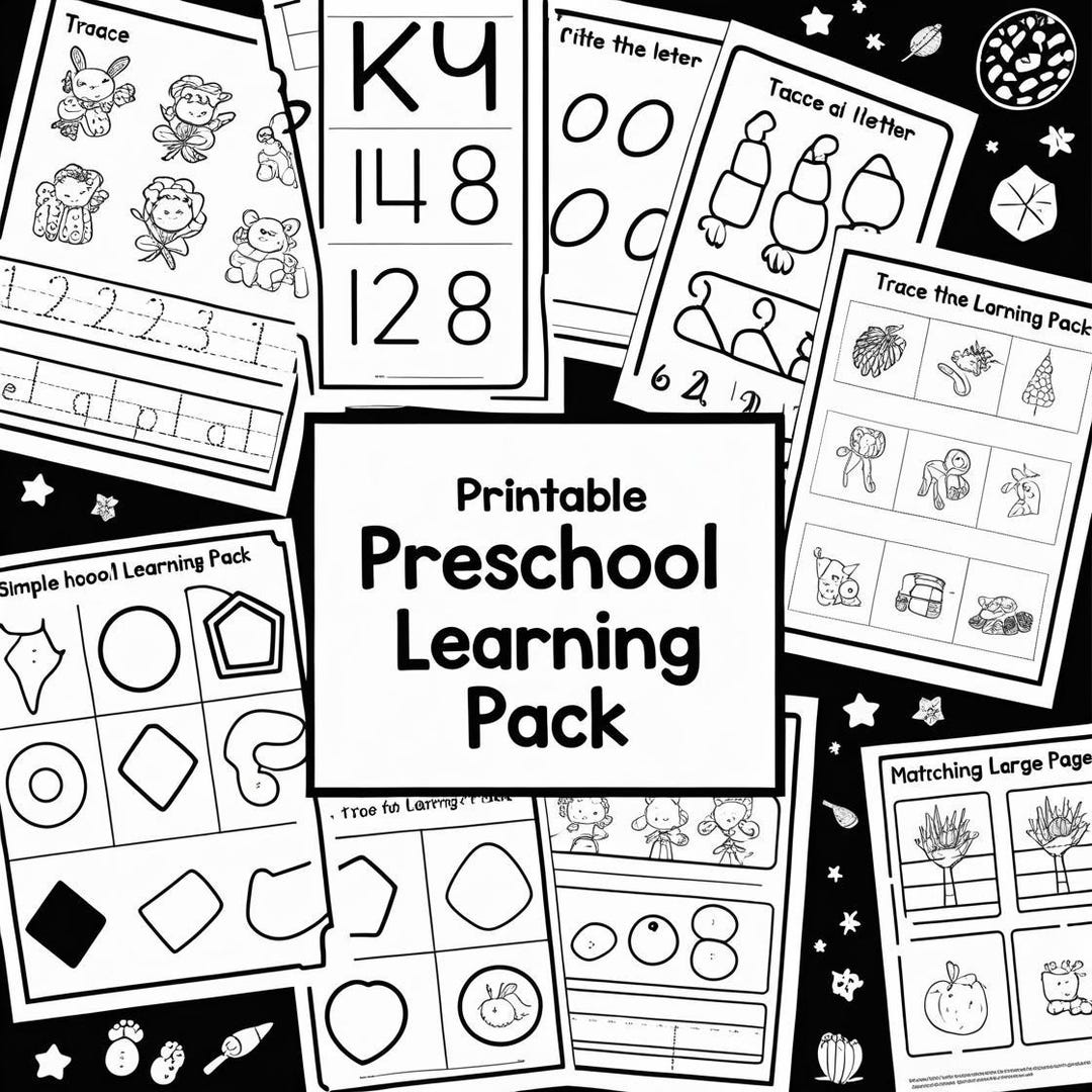 Back to School Preschool Learning Pack | Printable Worksheets for Early ...