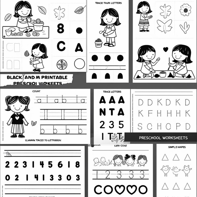 Back to School Preschool Learning Pack | Printable Worksheets for Early ...